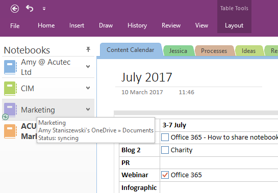 How To Create A Shared OneNote ACUTEC